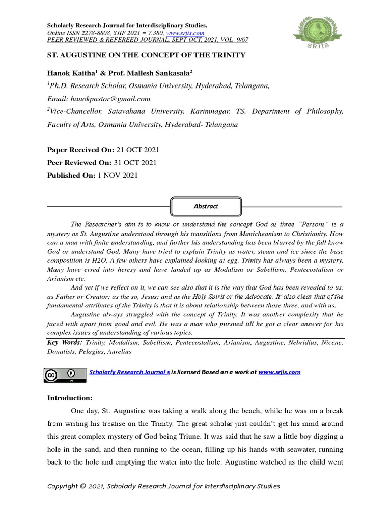 St. Augustine On The Concept of The Trinity | PDF | Trinity | God The ...