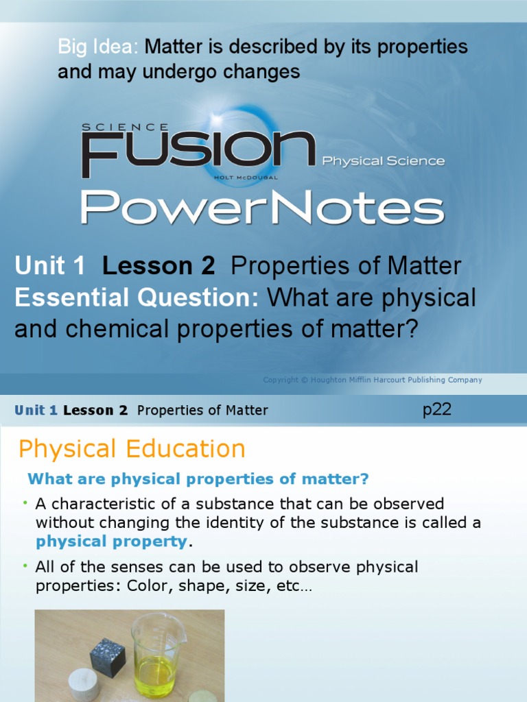 Physical Properties of Matter | PDF | Matter | Chemical Substances