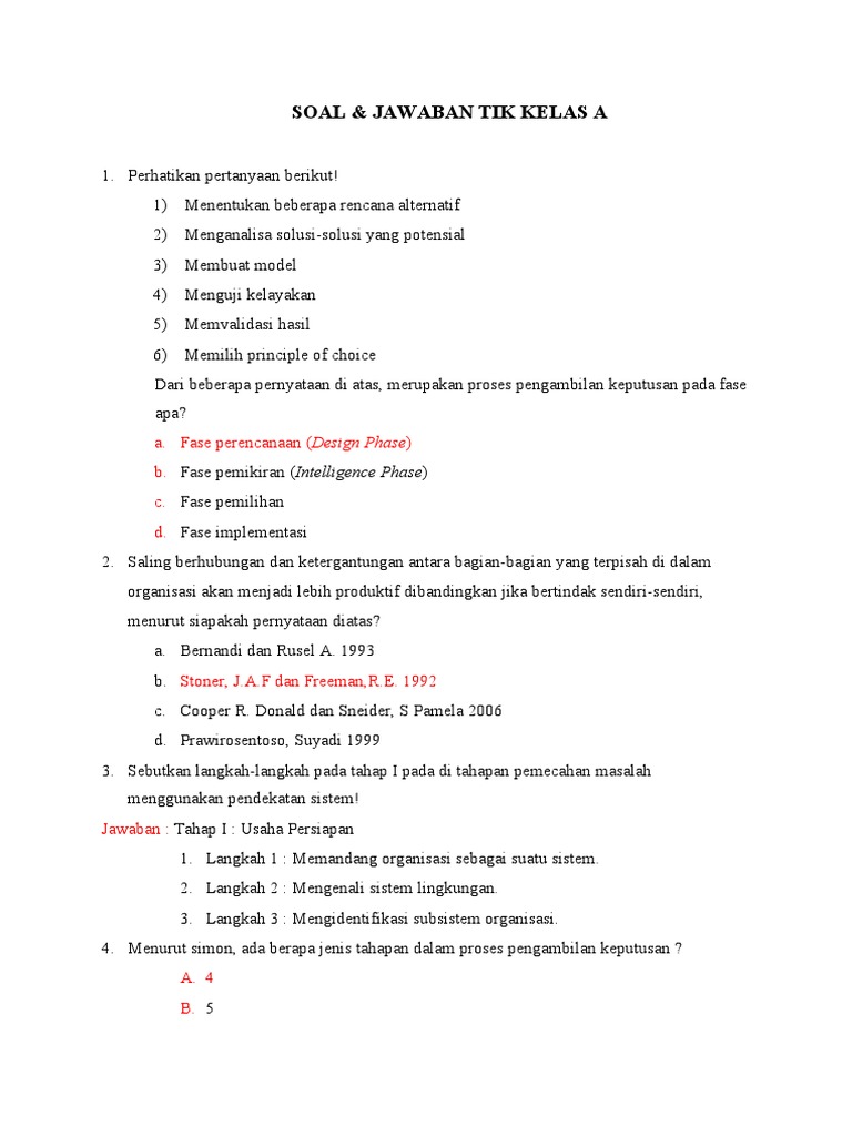 Soal Tik 6 - A | PDF