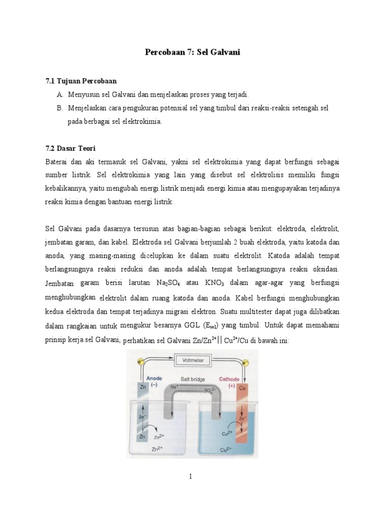 Percobaan 7 Sel Galvani-Dikonversi | PDF