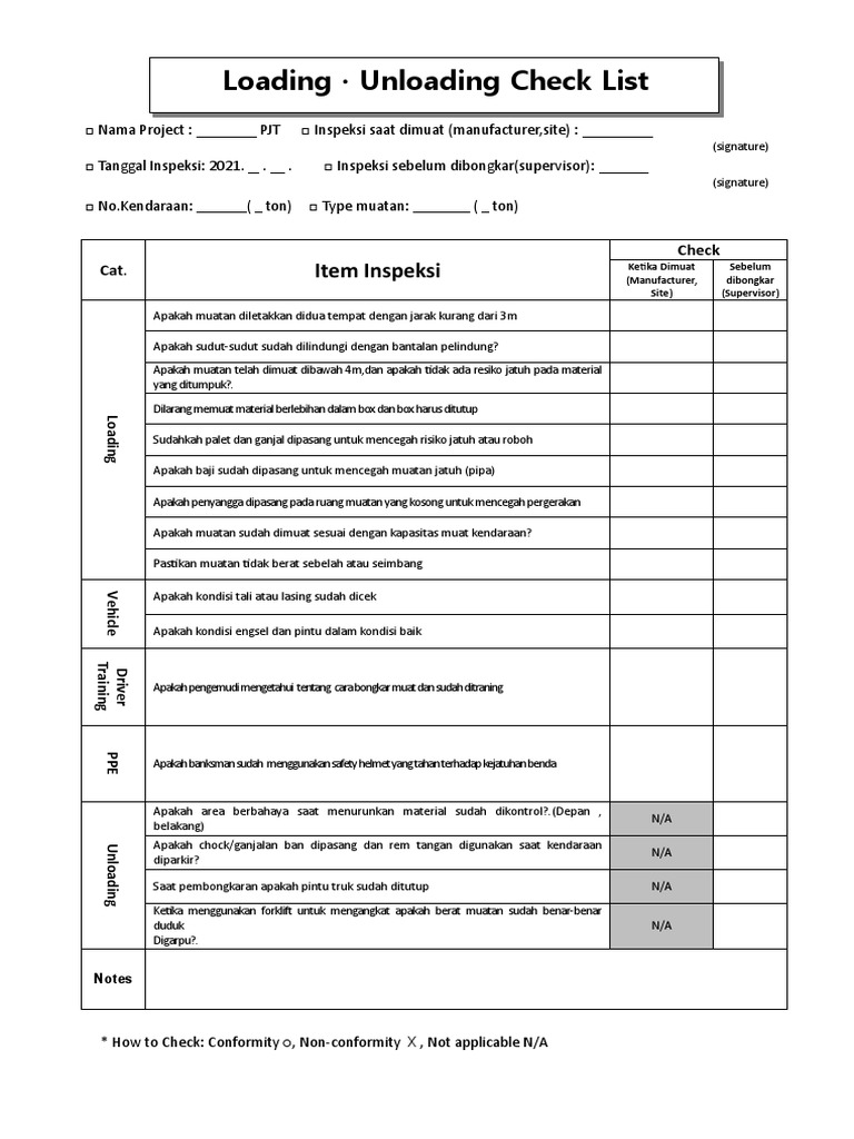 Loading and Unloading Check Lisk (Bahasa) | PDF