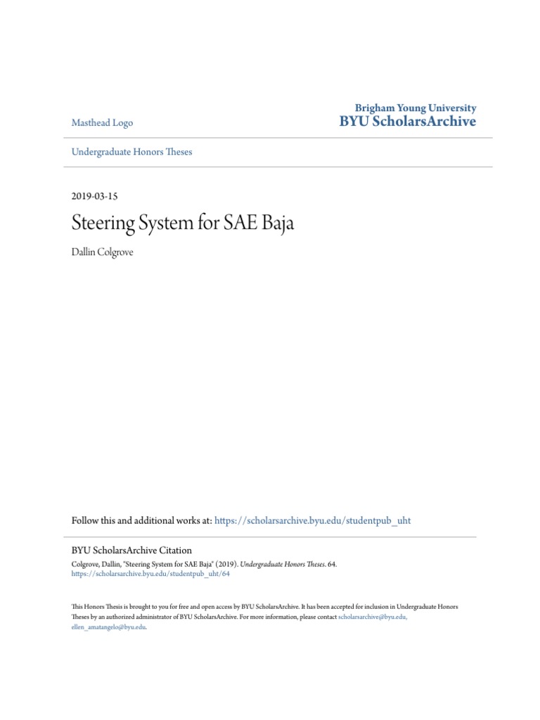 Steering System For SAE Baja | PDF | Steering | Force