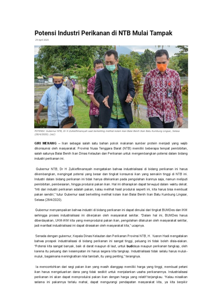 Potensi Industri Perikanan NTB | PDF