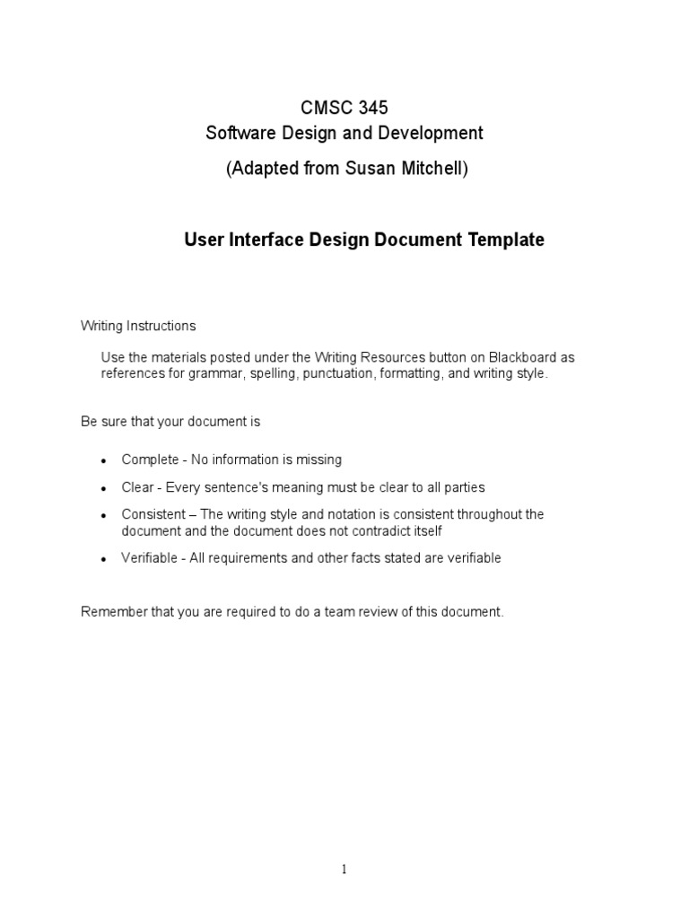 User Interface Design Document Guide | PDF | Graphical User Interfaces ...
