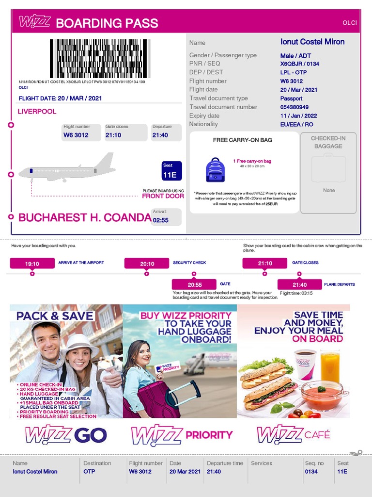 BoardingCard 234431539 LPL OTP | PDF | Transport | Aviation