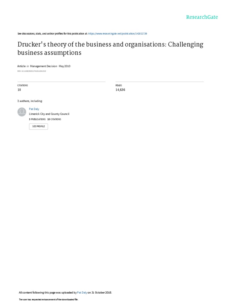 Drucker's Business Theory Explained | PDF | Personal Computers | Theory