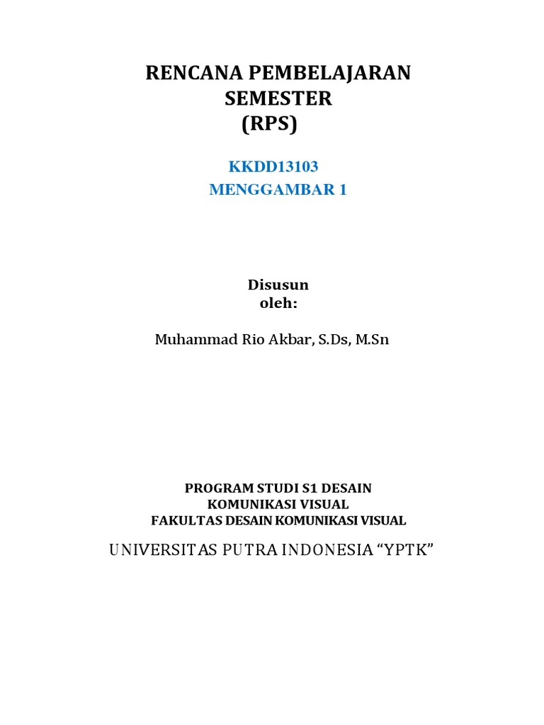 RPS - Menggambar 1 Muhammad Rio | PDF