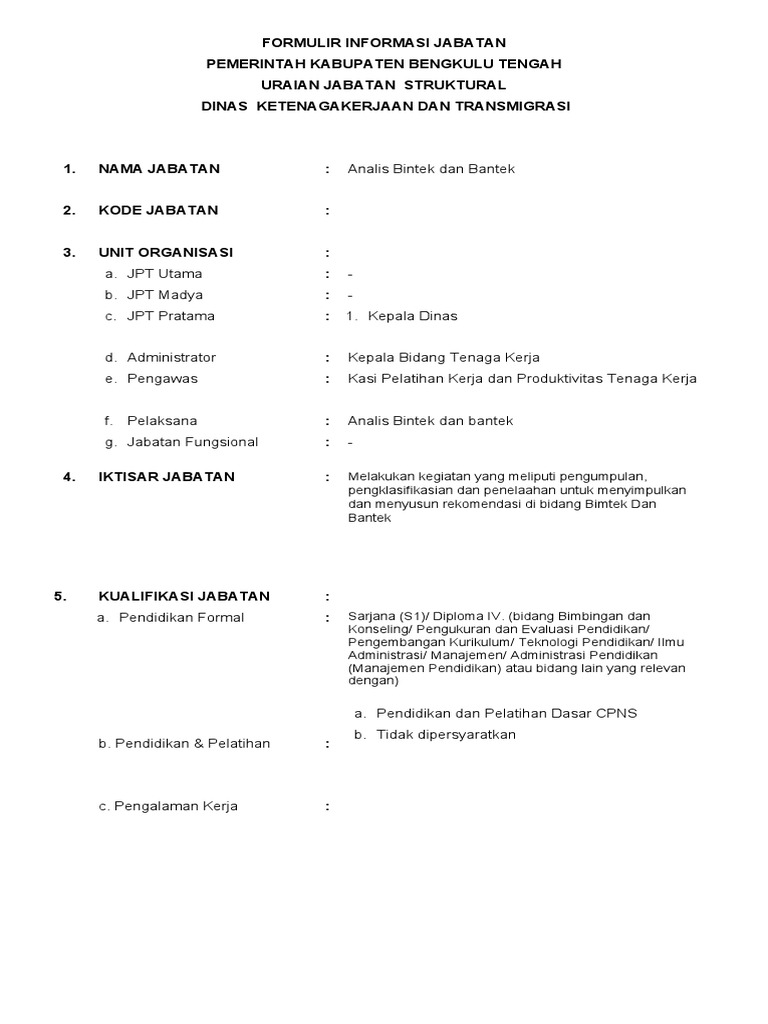 Analis Bintek Dan Bantek | PDF | Bisnis | Teknologi & Rekayasa