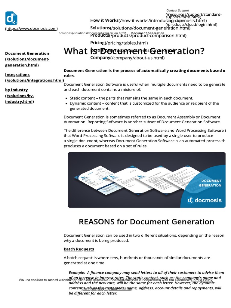 Document Generation | PDF | Page Layout | Websites