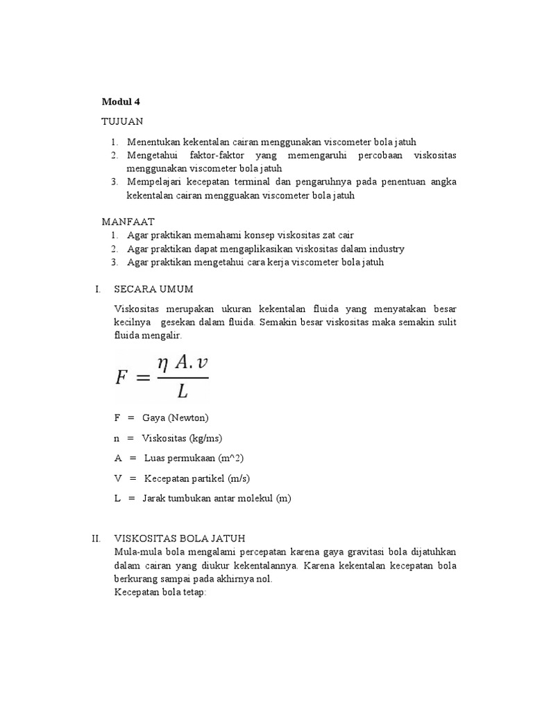 Eksperimen Viskositas Fluida | PDF | Sains & Matematika | Pengelolaan Keuangan & Uang