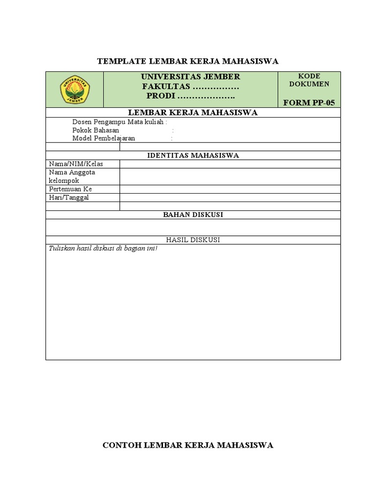 Template LKM - Form PP 05 | PDF