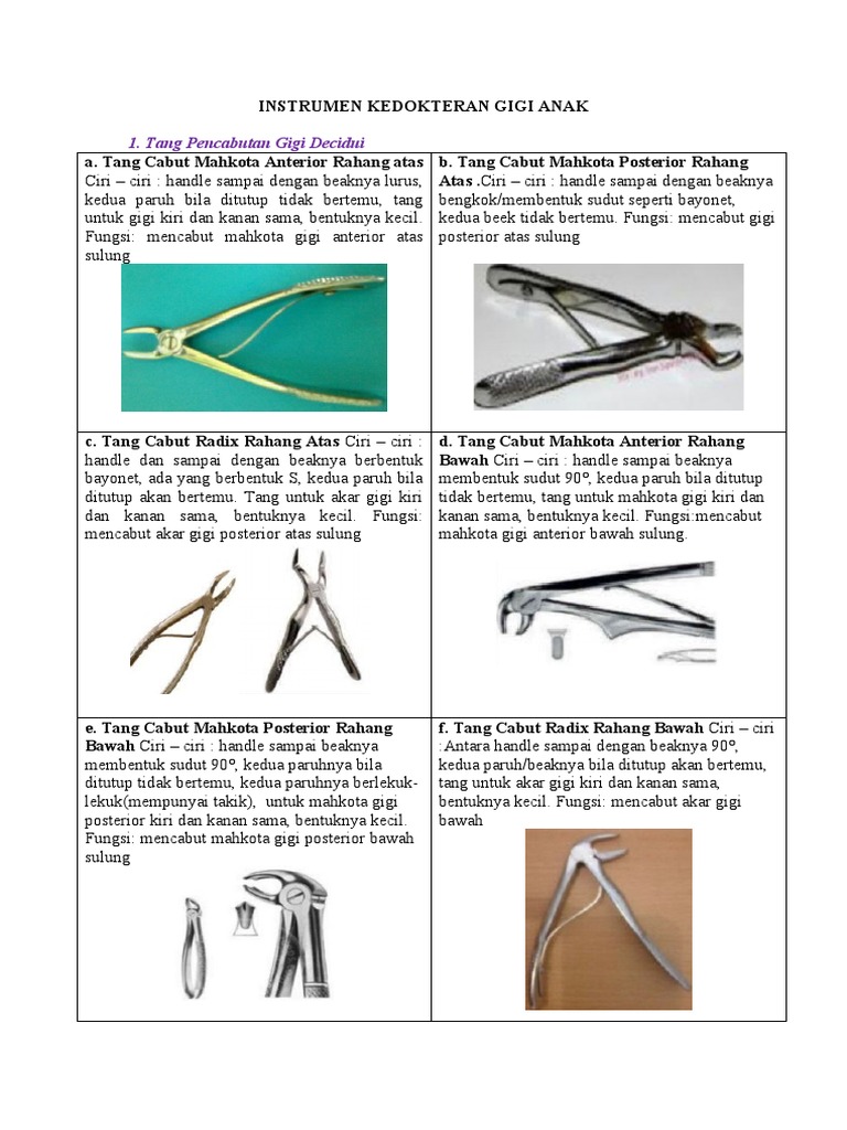 Instrumen Kedokteran Gigi Anak | PDF