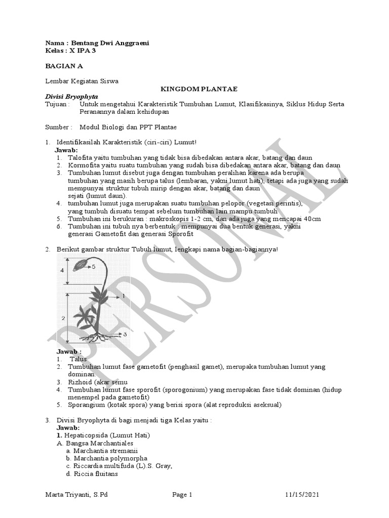 Bentang Dwi Anggraeni X Ipa 3 | PDF