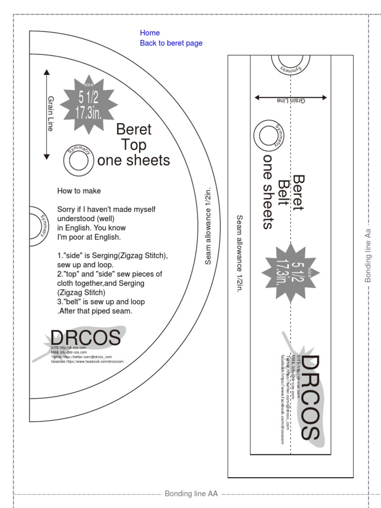 Drcos: Beret Top One Sheets | Download Free PDF | Sewing