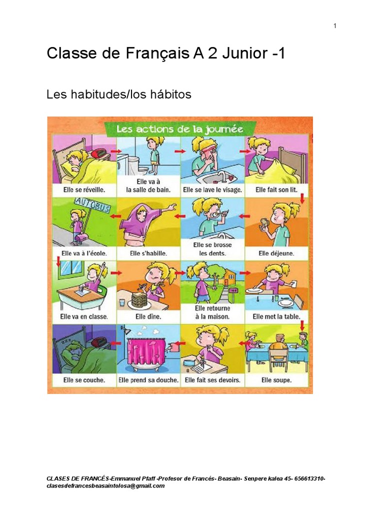 Verbes et habitudes en français A2 | PDF | Lisa Simpson | Personnages créés
