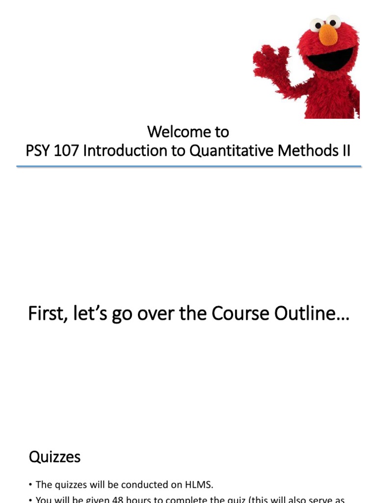 PSY 107 Introduction To Quantitative Methods II - Lecture 1 | PDF ...
