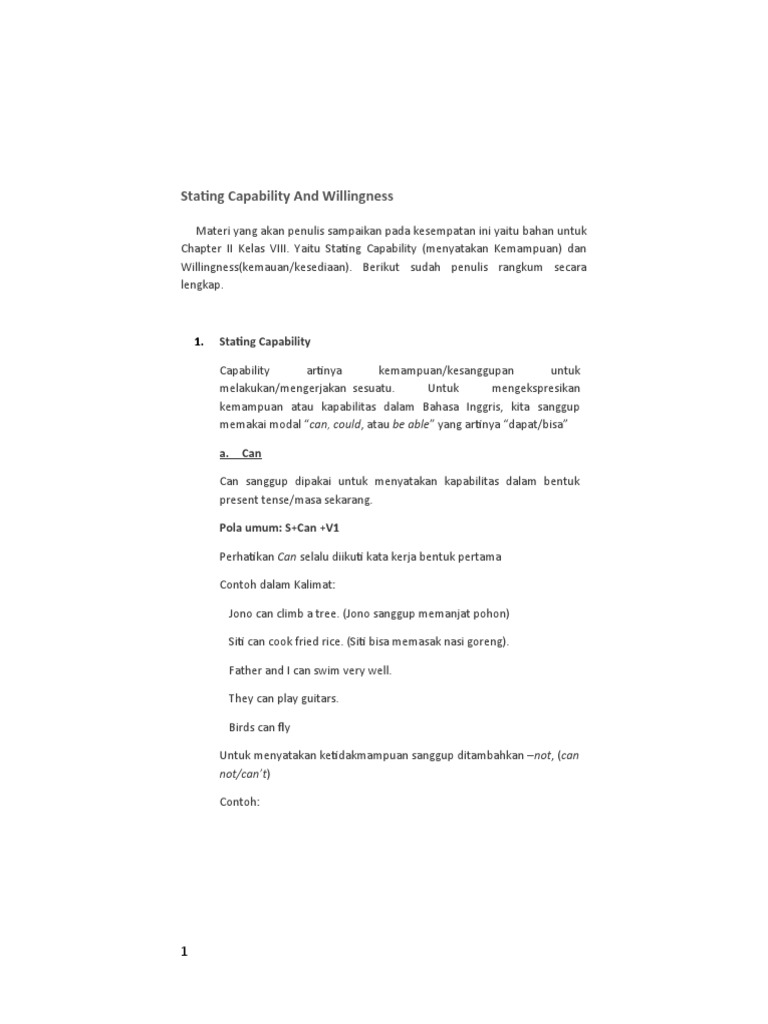 Materikelas8 - Capability and Willingness | PDF