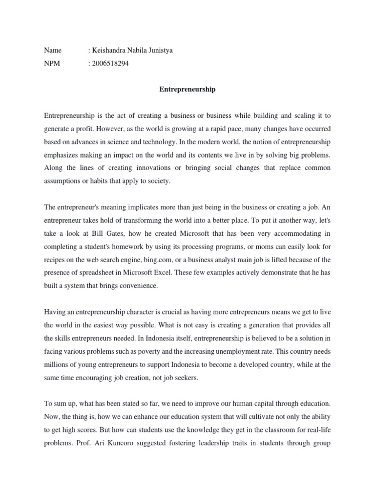 LTM Week 7 - Keishandra Nabila Junistya - 2006518294 | PDF | Entrepreneurship | Innovation