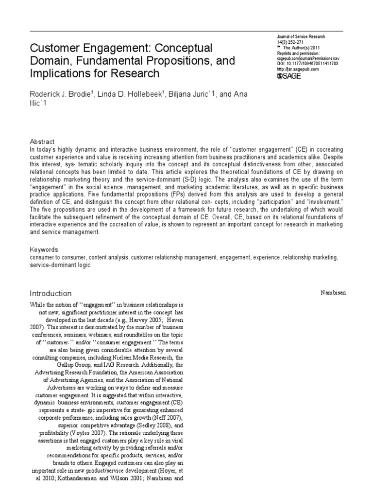 4 Brodie Et Al. (2011) - Customer Engagement - Conceptual Domain ...