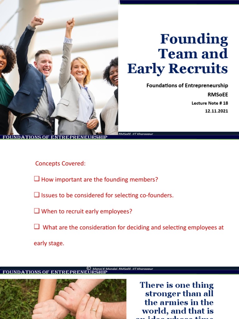 Lecture Note 18 - Founding Team and Early Recruits | PDF ...