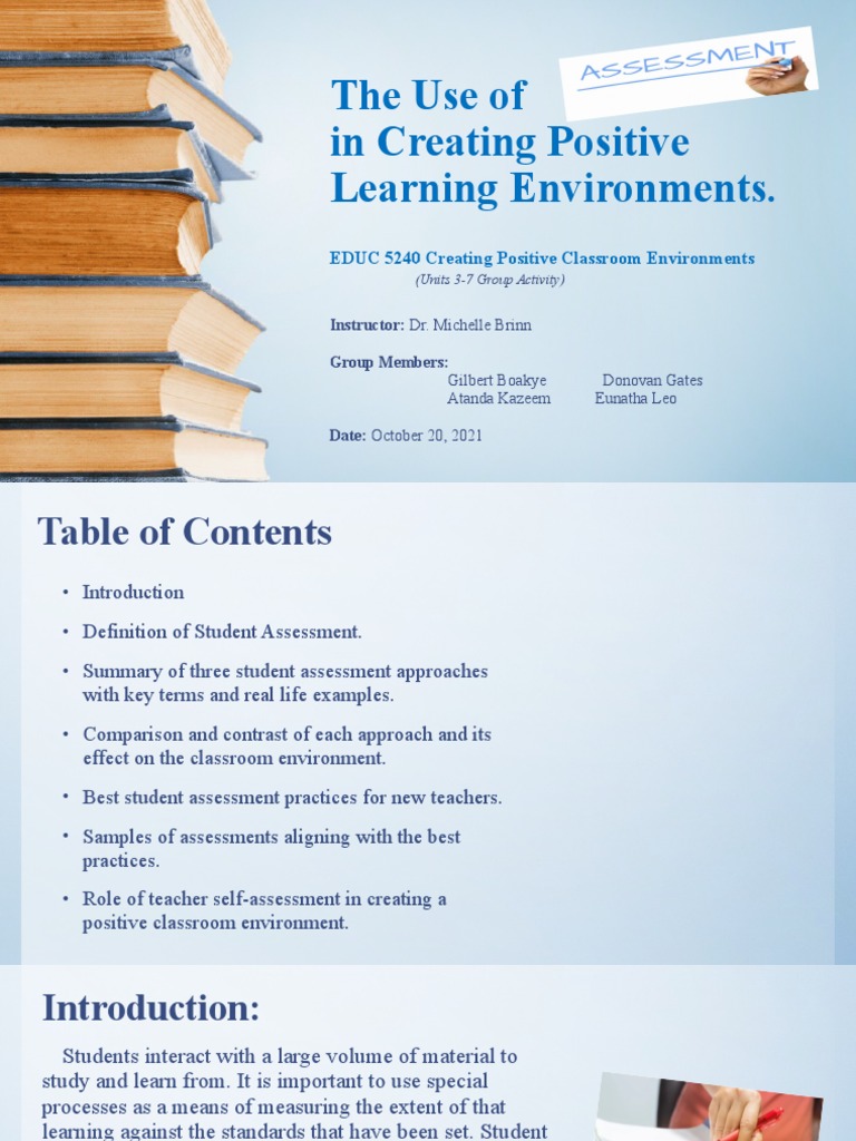 Student Assessment for Positive Classrooms | PDF | Educational ...