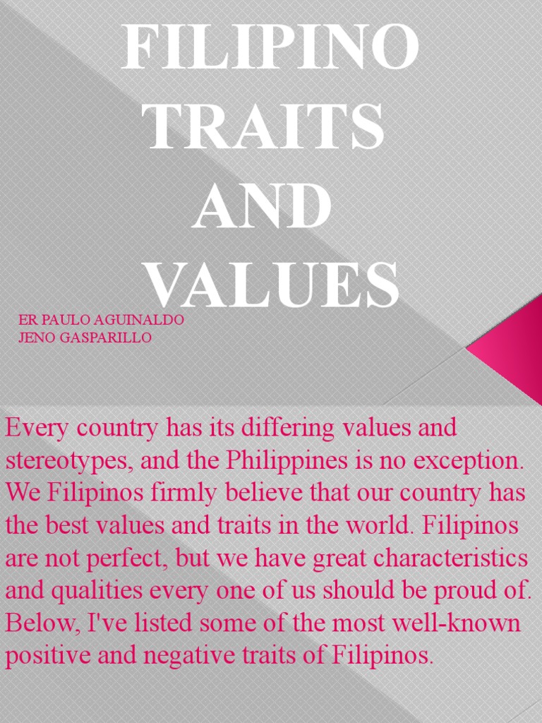 Filipino Traits and Values | PDF | Lifestyle