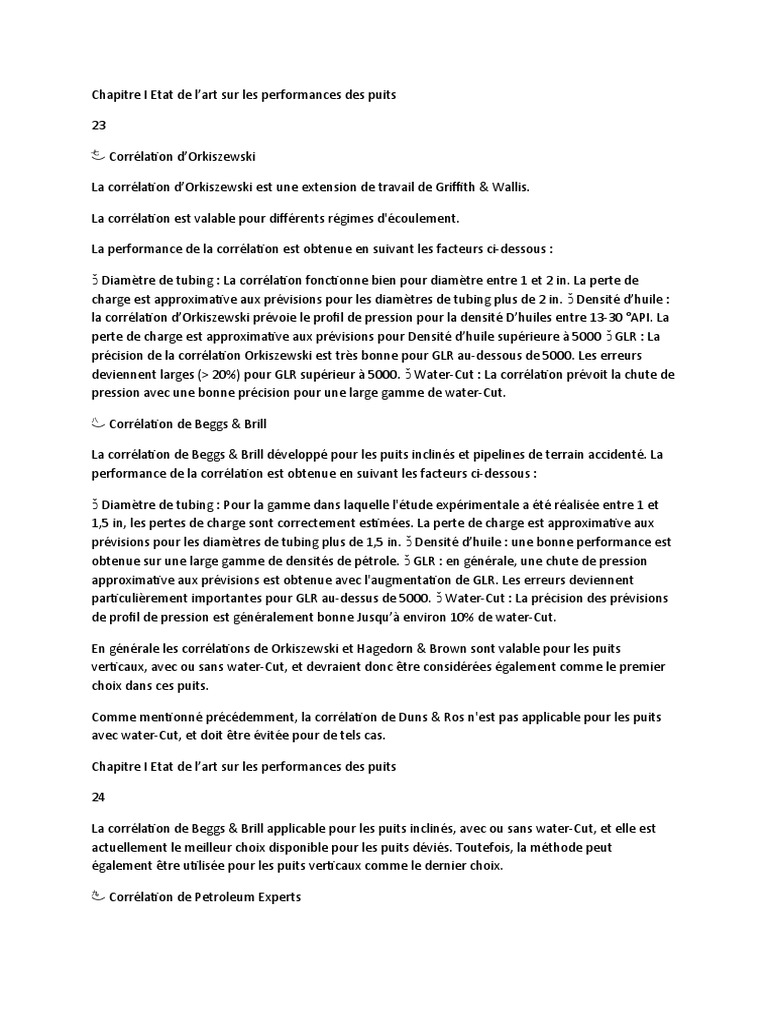 Corrélations et Logiciel PROSPER pour Optimiser les Puits | PDF ...