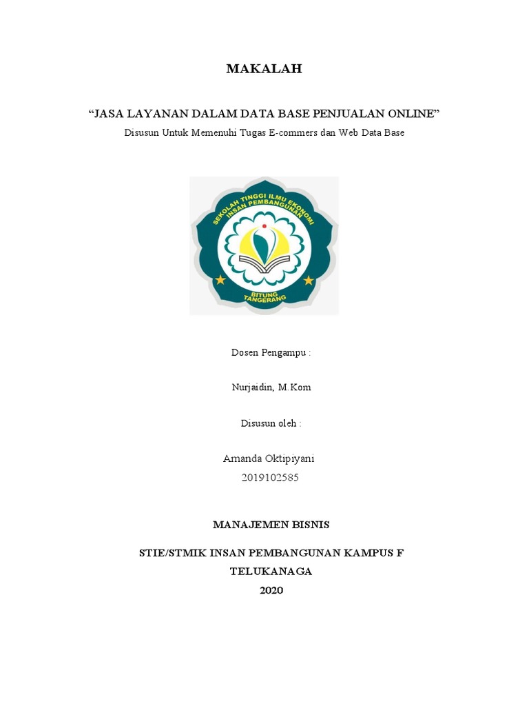 Jasa Layanan Dalam E Commerce Pdf