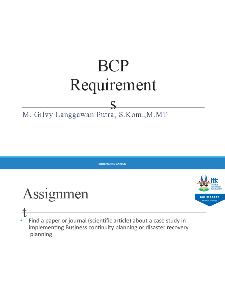 BCP Requirement S: M. Gilvy Langgawan Putra, S.Kom.,M.MT | PDF ...
