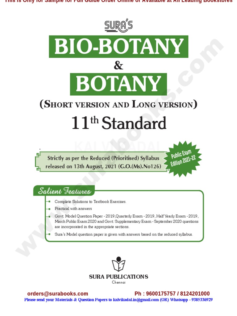 11th Botany em Reduced Syllabus Guide | PDF | Photosynthesis | Taxonomy ... 11th Botany em Reduced Syllabus Guide | PDF | Photosynthesis | Taxonomy ...