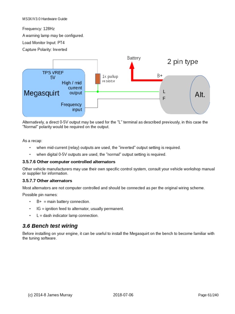 3.6 Bench Test Wiring: MS3X/V3.0 Hardware Guide | PDF | Fuel Injection ...
