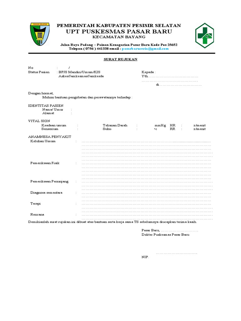 Format Surat Rujukan IGD | PDF