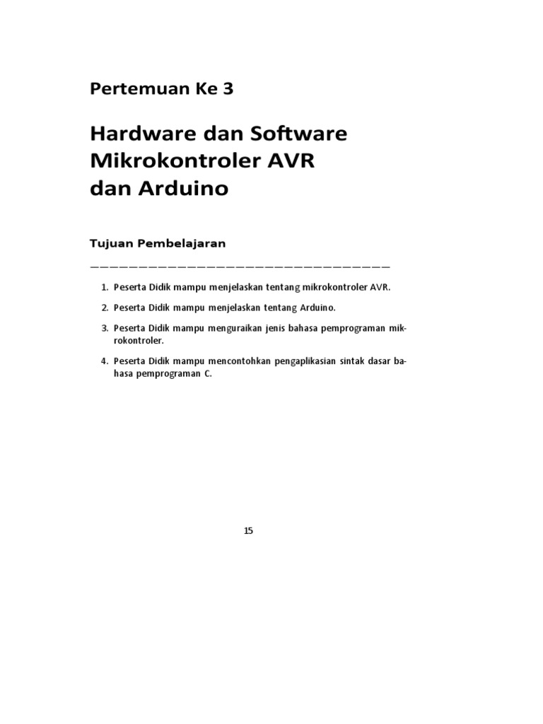 Pertemuan Ke - 3 Hardware Dan Software Mikrokontroler AVR Dan Arduino ...