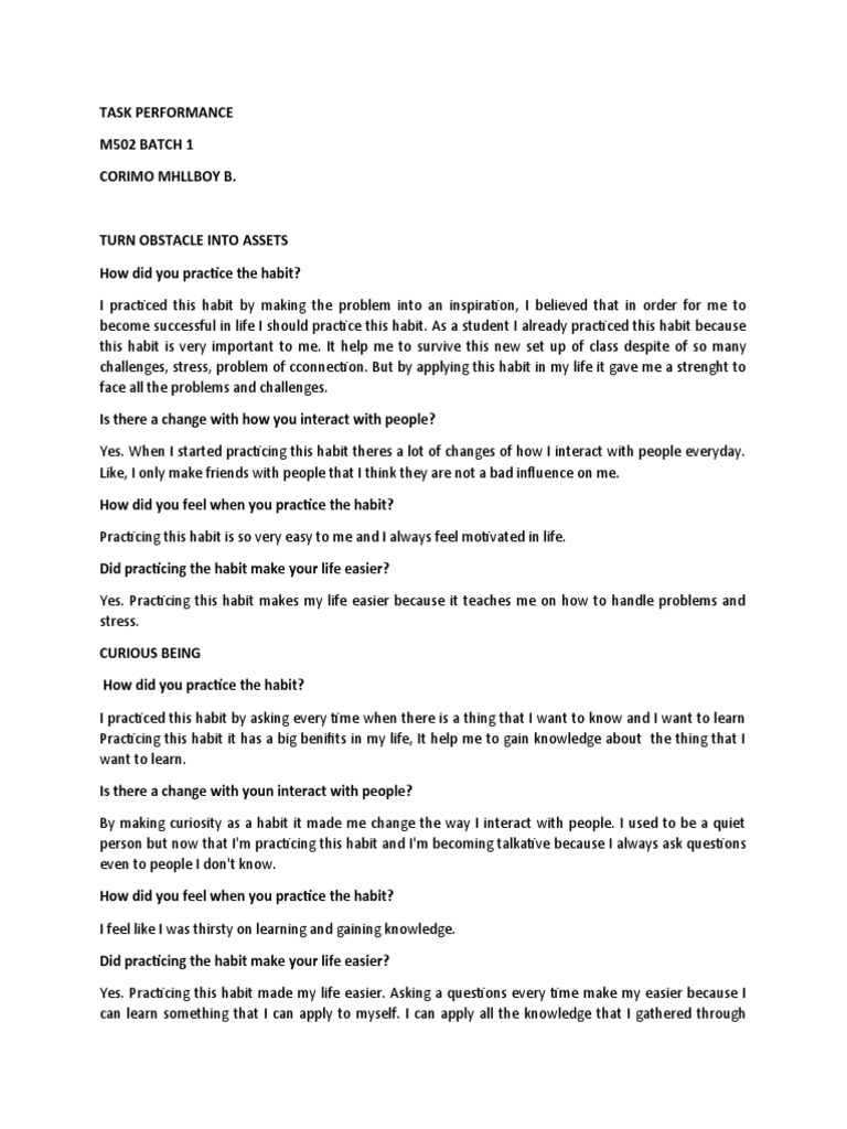 Task Performance - Entrep | PDF | Curiosity | Learning