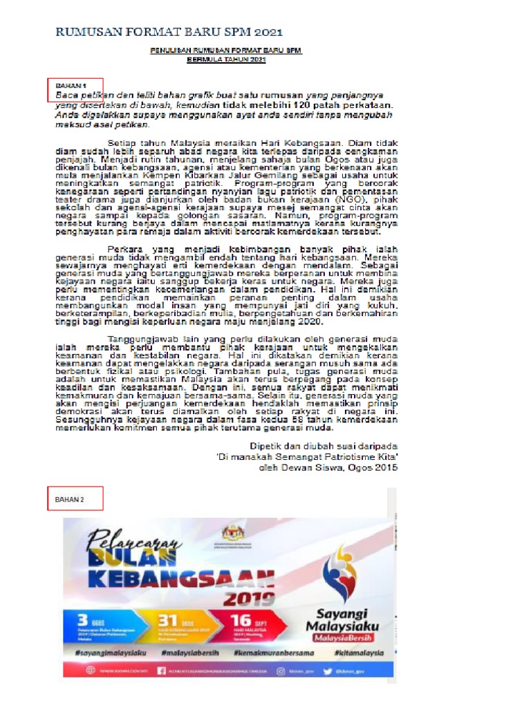 Soalan Rumusan Format Baharu KSSM | PDF