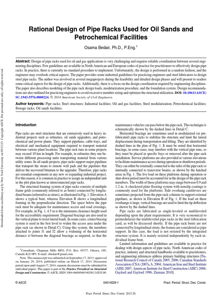 Rational Design of Pipe Racks Used For Oil Sands and Petrochemical ...