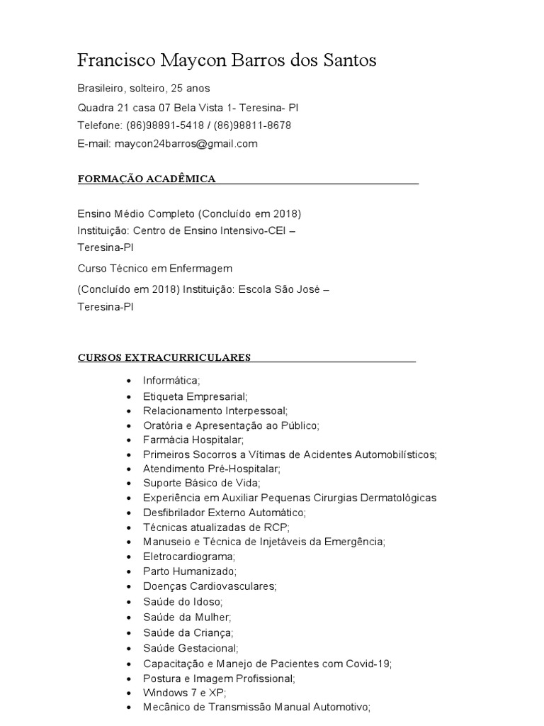 Currículo Maycon Atualizado | PDF