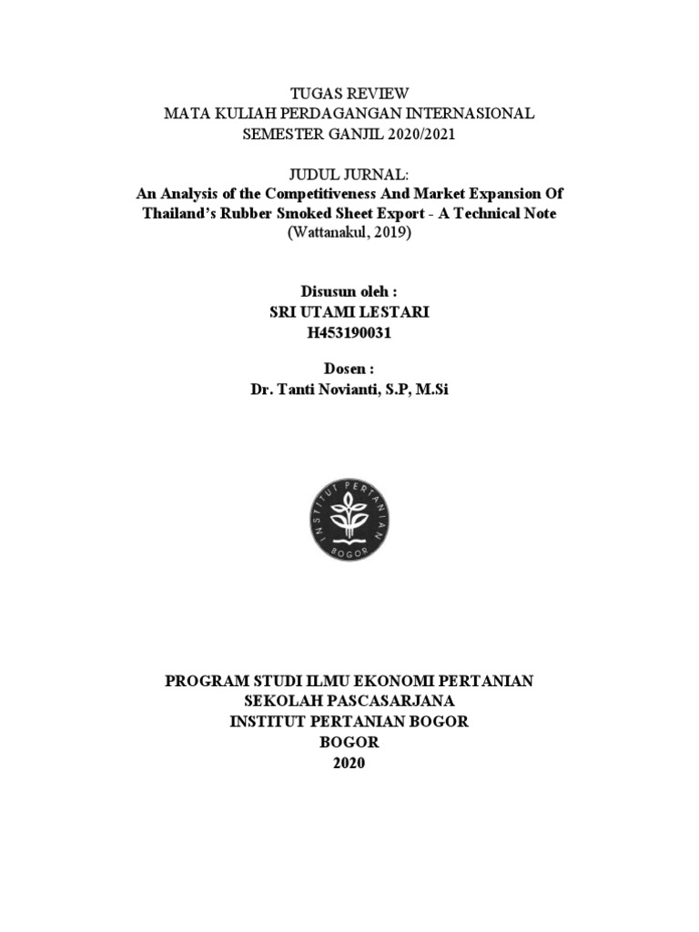 Review Jurnal Perdagangan Internasional 1 - EPN - Sri Utami Lestari ...