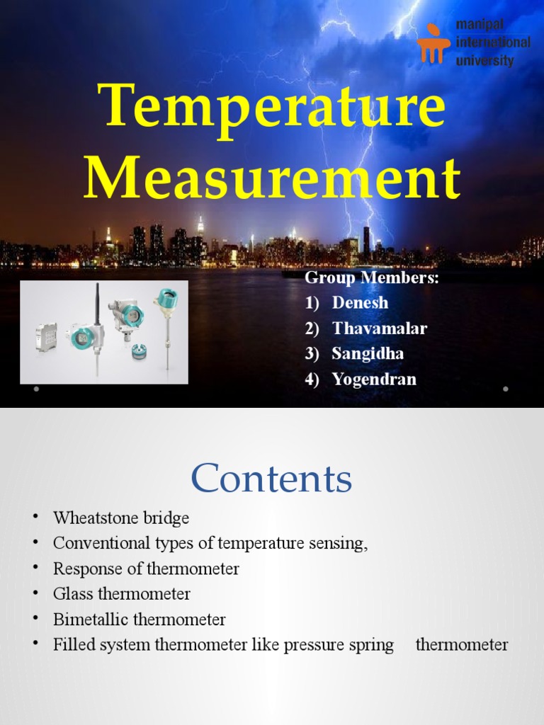 Temperature Measurement Presentation Fin | PDF | Thermometer | Thermocouple