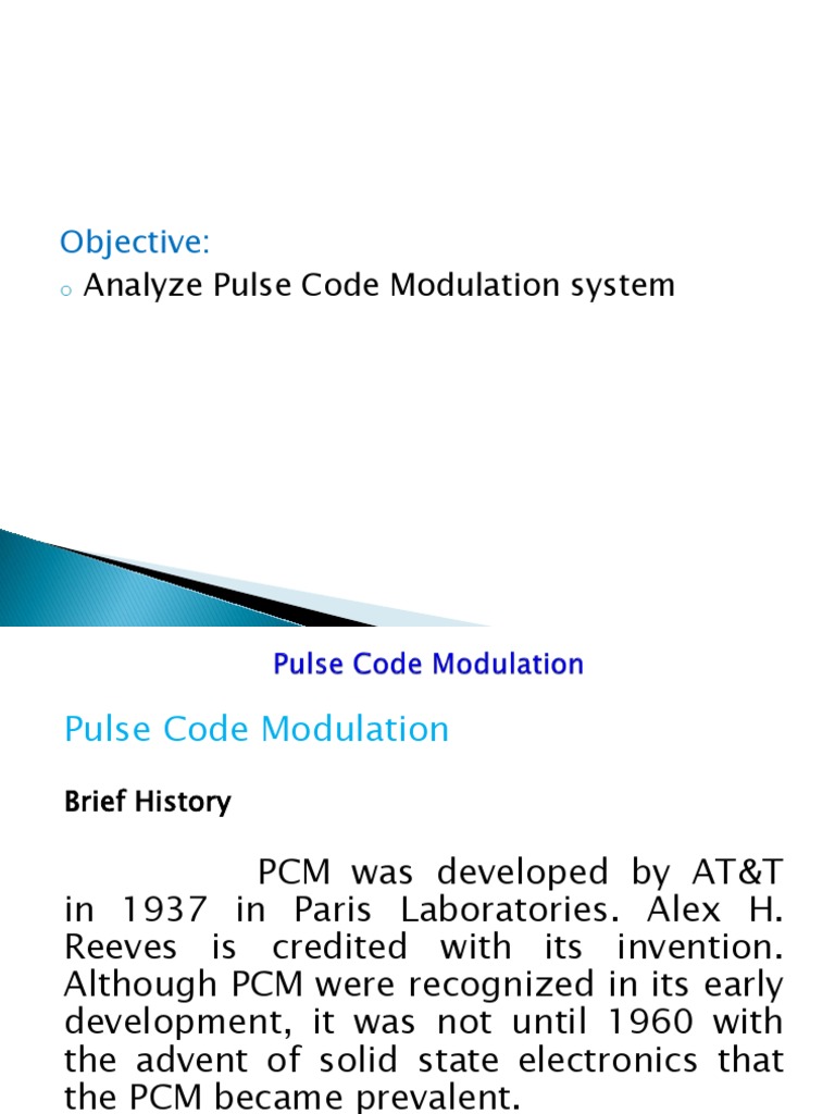 Objective:: Analyze Pulse Code Modulation System | Download Free PDF ...
