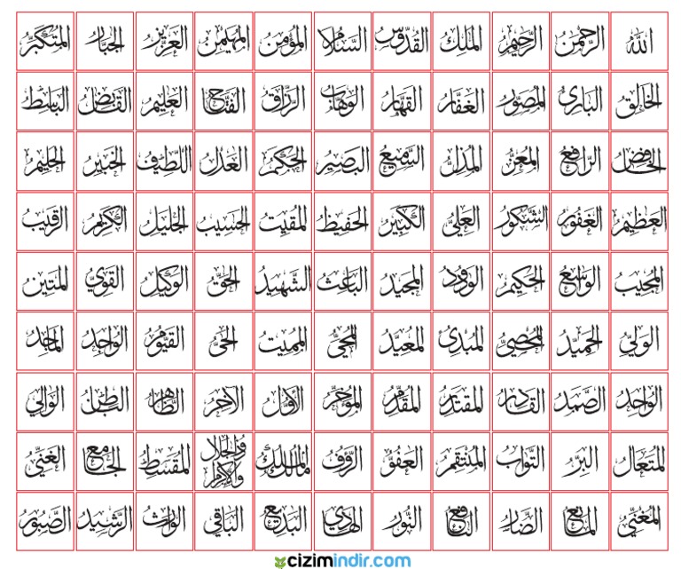 Esmaul Husna - Allahin 99 İsmi | PDF