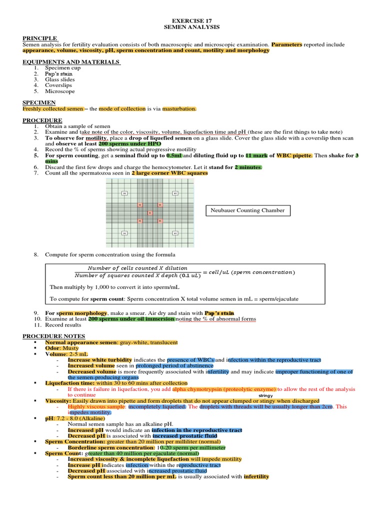 Clinical Microscopy: Semen Analysis | PDF | Semen | Sexual Health