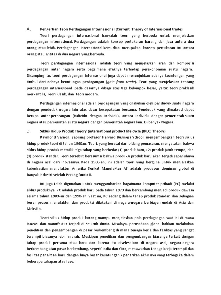 Current Theory of Internasional Trade | PDF