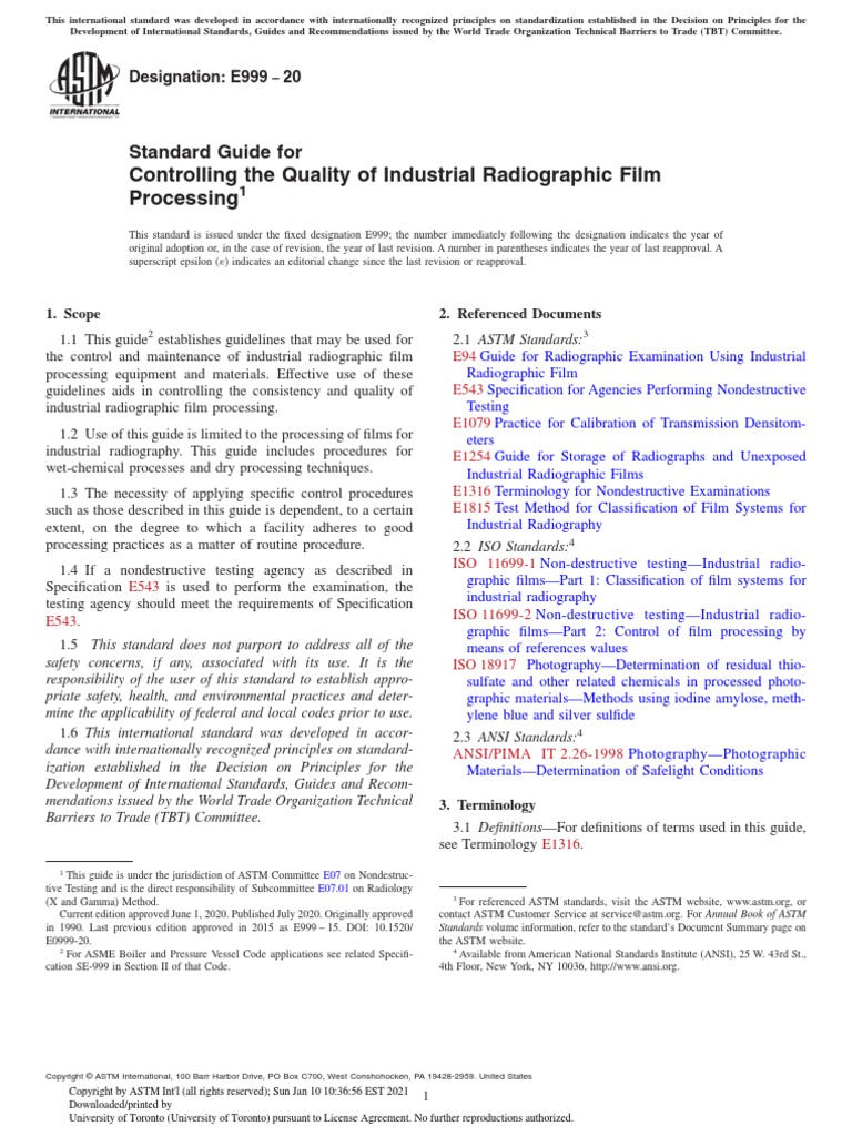 Astm E999-2020 | PDF | Nondestructive Testing | Clothes Dryer