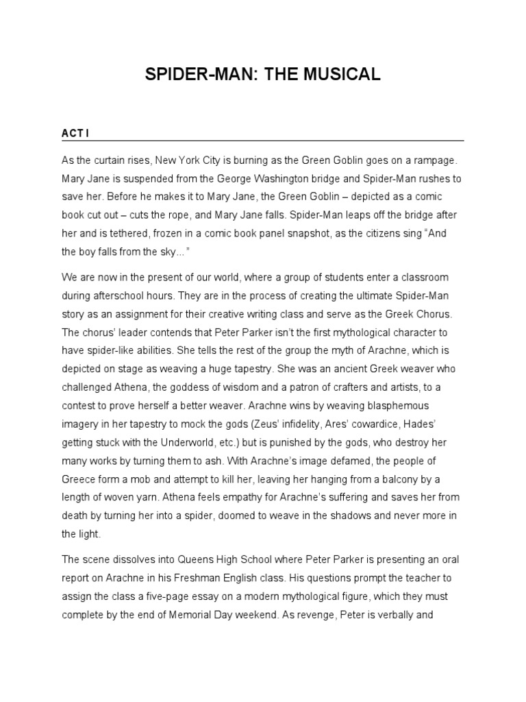 Spider-Man - The Musical | PDF | Spider Man | Characters Created