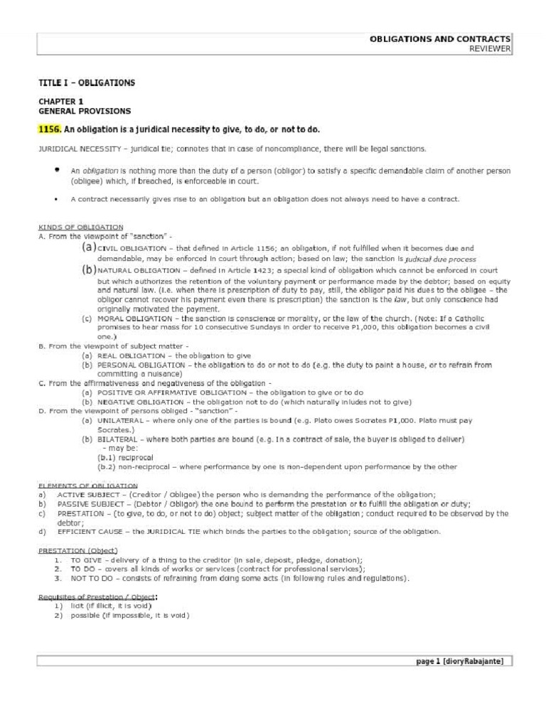 OBLICOn REVIEWER | PDF