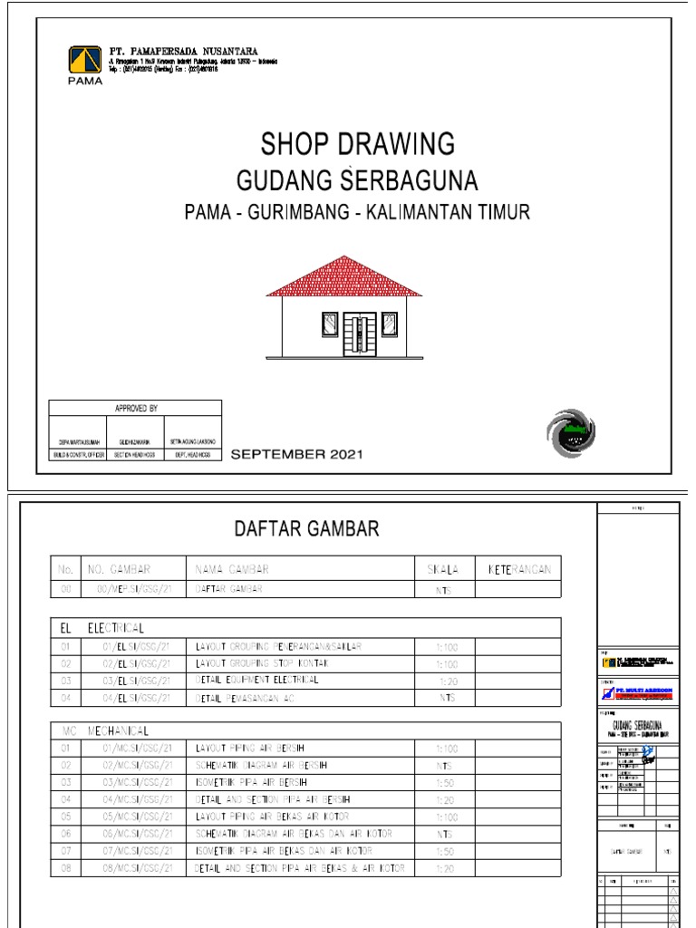 Shop Drawing Gudang Serbaguna - BRCG | PDF