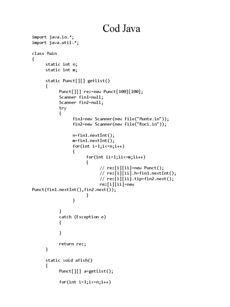 Cod Java | PDF | Computer Programming | Software Engineering