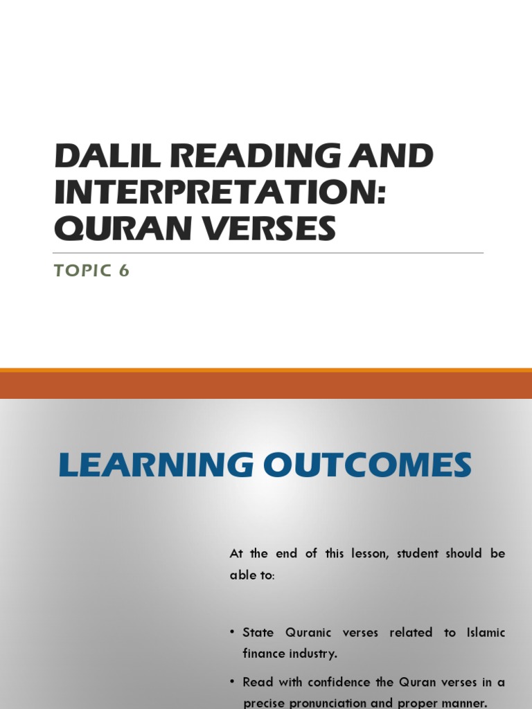 Topic 6 Dalil Reading and Interpretation Quran Verses | PDF | Abrahamic ...