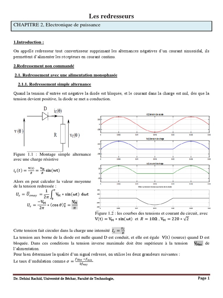Types de redresseurs en électronique | PDF | Redresseur | Composants électriques